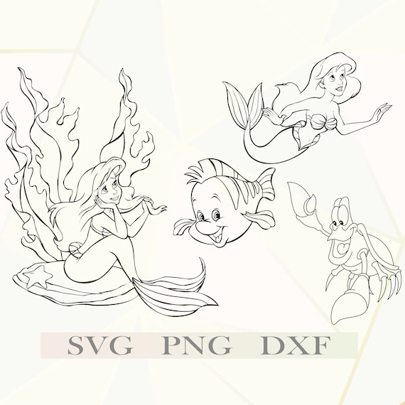 Ariel svg Ariel cut file Ariel cricut Sebastian svg | Etsy