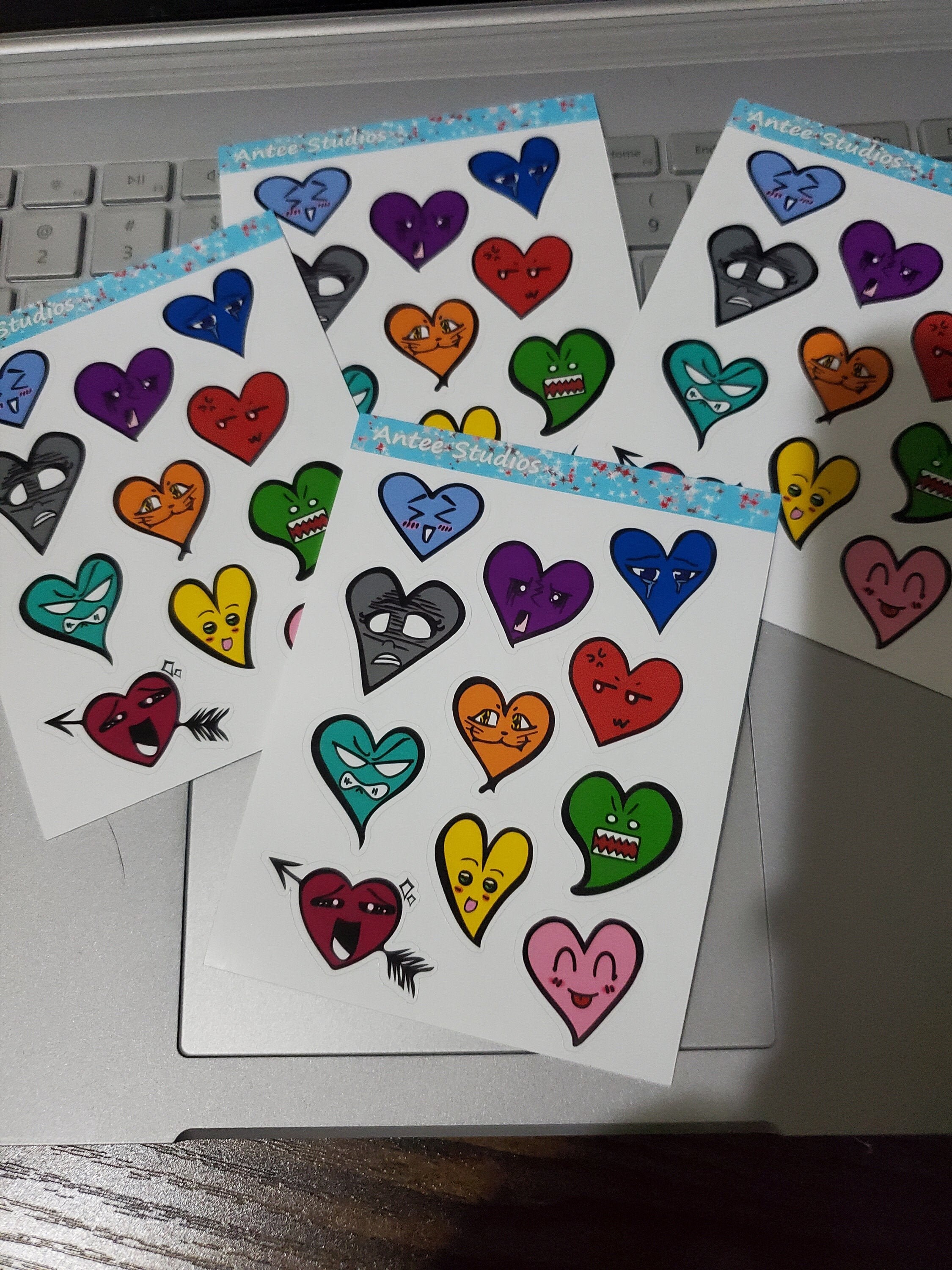 Anime Style Heart Stickers Planner, Journal Stickersby Anteestudios - Etsy