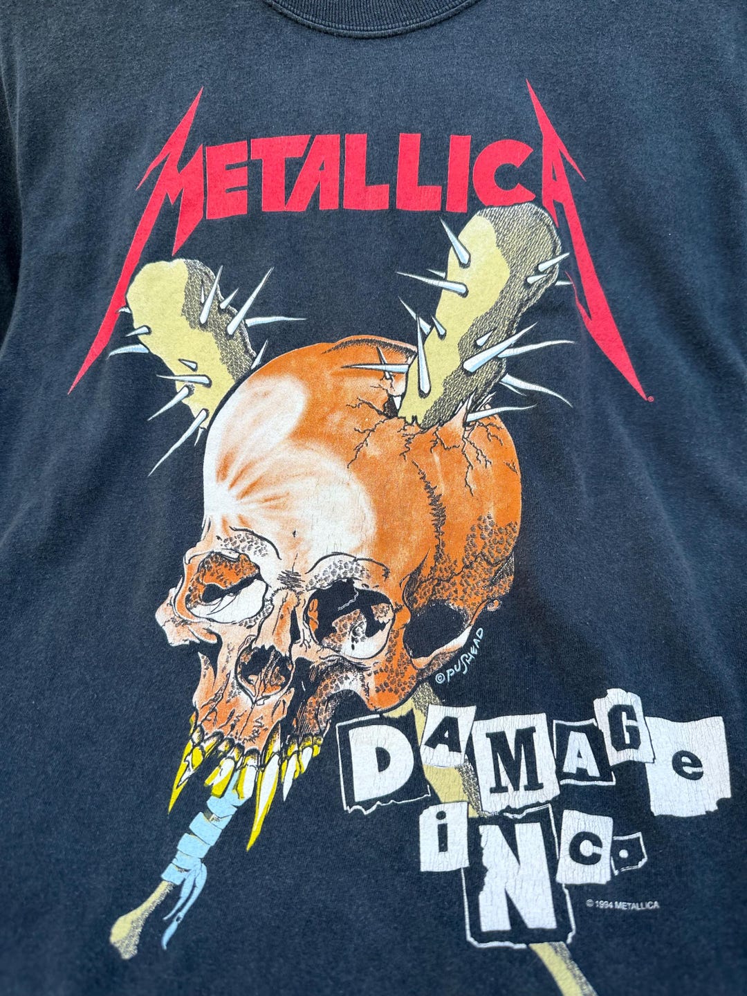 Vintage 90's Metallica Pushead Damage Inco Rock Band Tees - Etsy