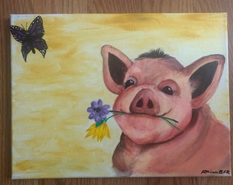Smiley Pig | Etsy