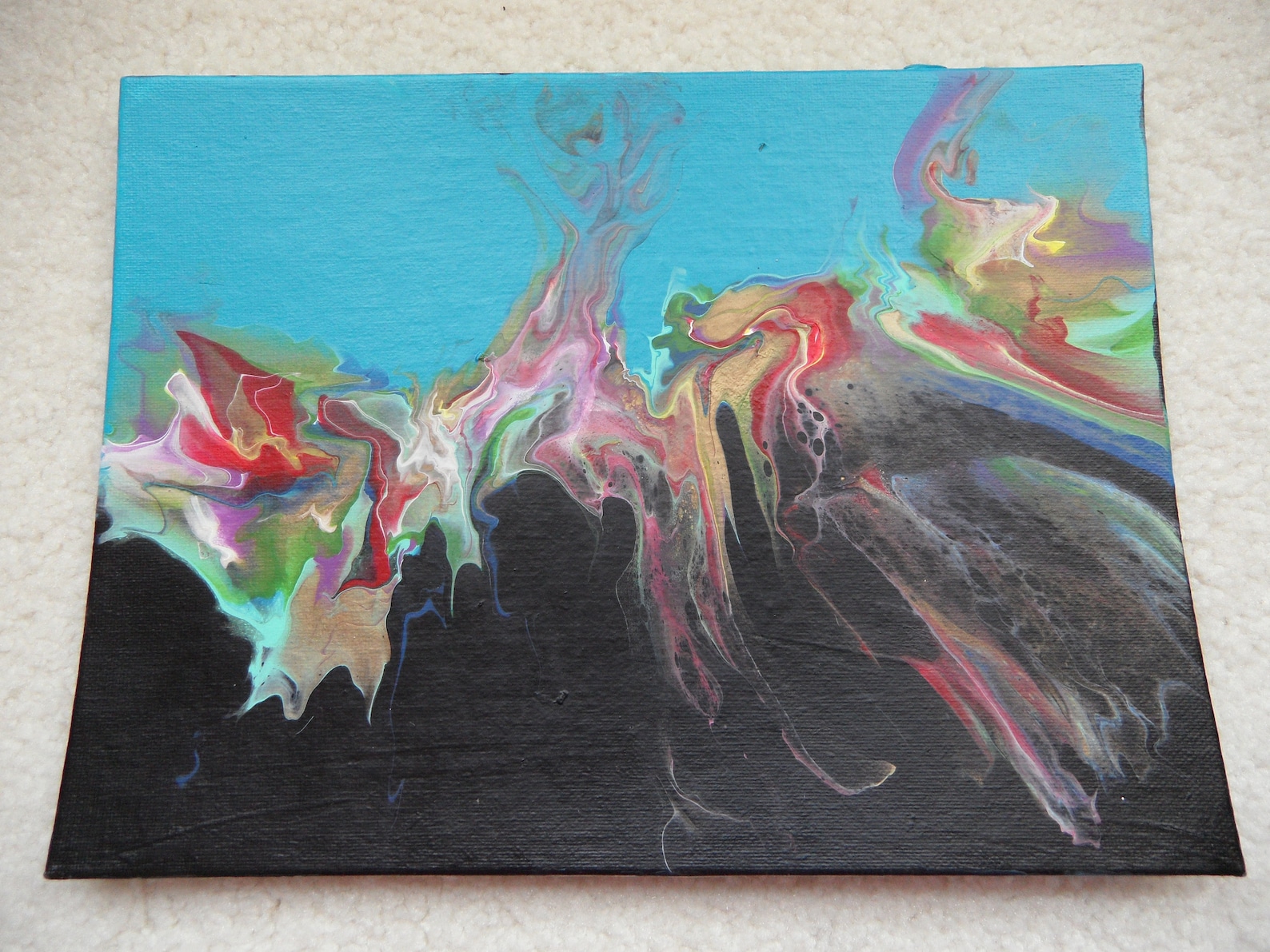 Original Volcano-Eruption Multicolored Acrylic Painting | Etsy