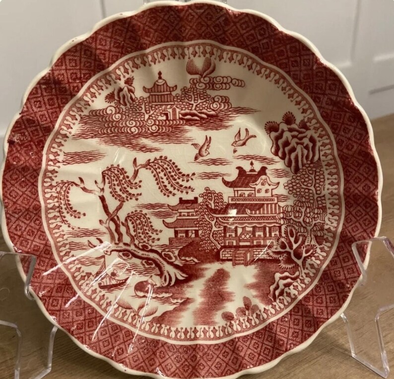 Antique Copeland Set of 6 MANDARIN Chelsea Spode Pink Scalloped Fruit 5 ...