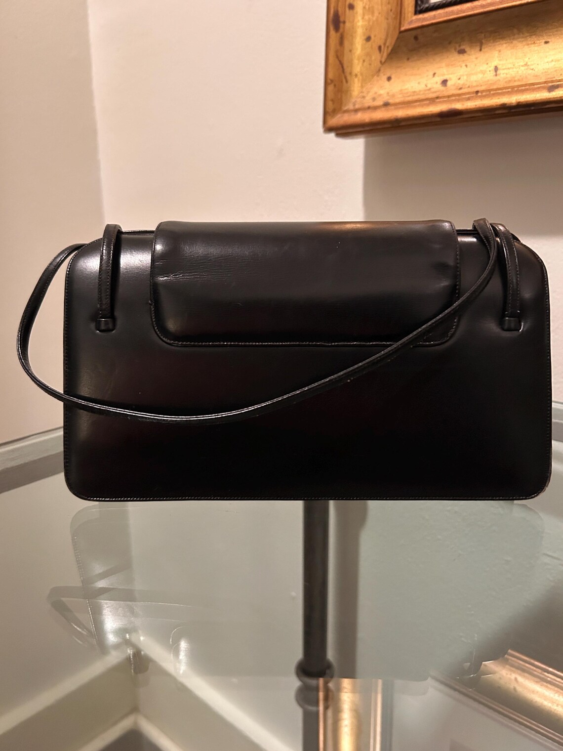Classic Judith Leiber Vintage Black Leather Bag Brand New Condition • 9 ...