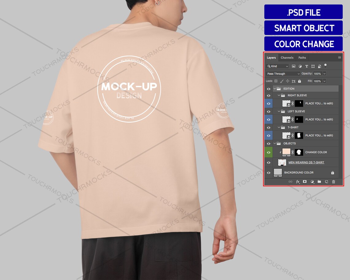 White Oversized T Shirt Mockup, Mens Wear Oversize T-shirt Mockup ...