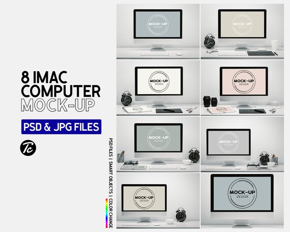 8 Computer Mockup Collection Imac Mockup Modern Device - Etsy