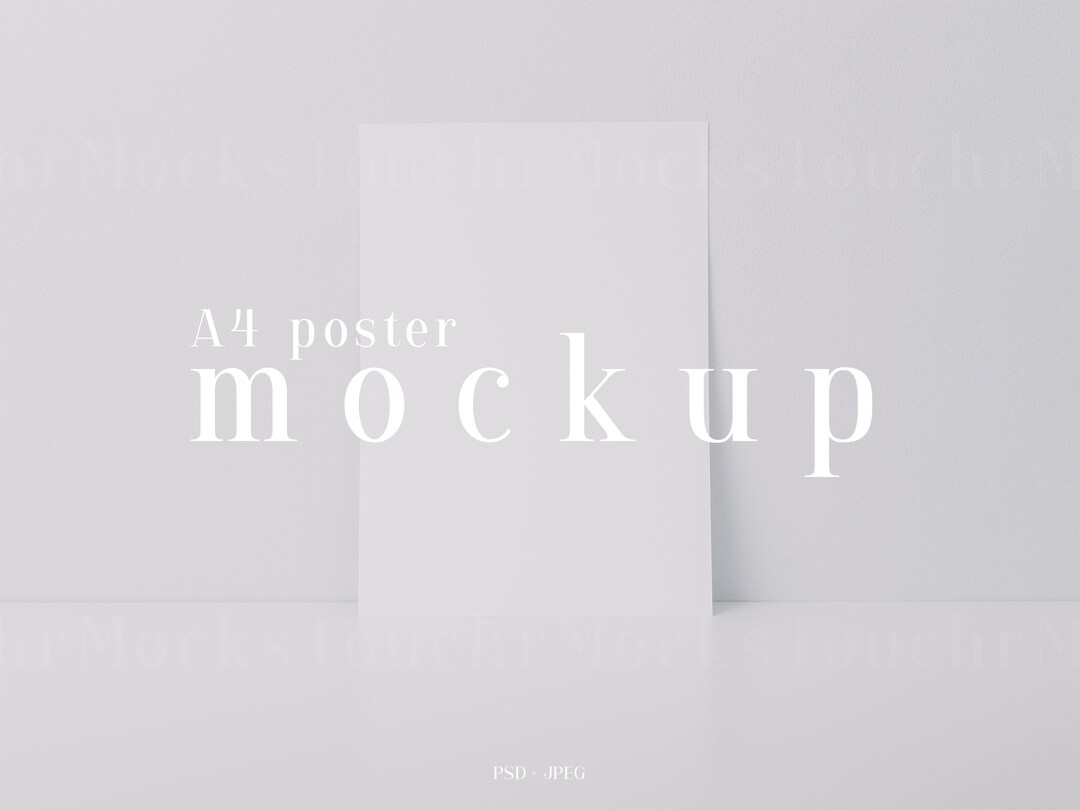 A4 Poster Mockup: Customizable Print Template (PSD, JPG) - Etsy