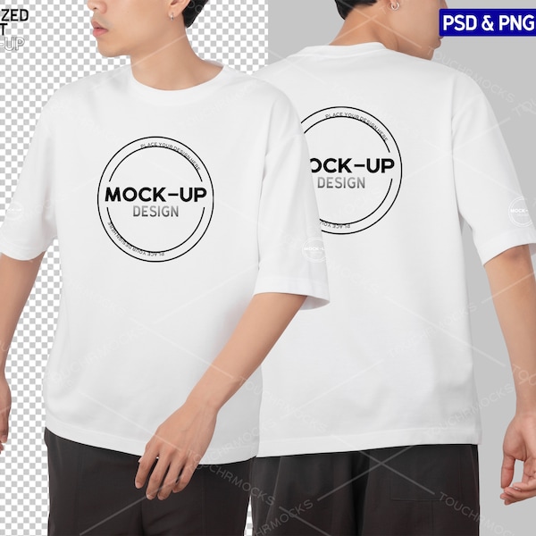 White Oversized T Shirt Mockup, Mens Wear Oversize T-shirt Mockup ...