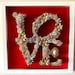 LOVE Sign Jewelry Art Mounted in 12 X12 Shadow Box Frame on Red Velvet ...