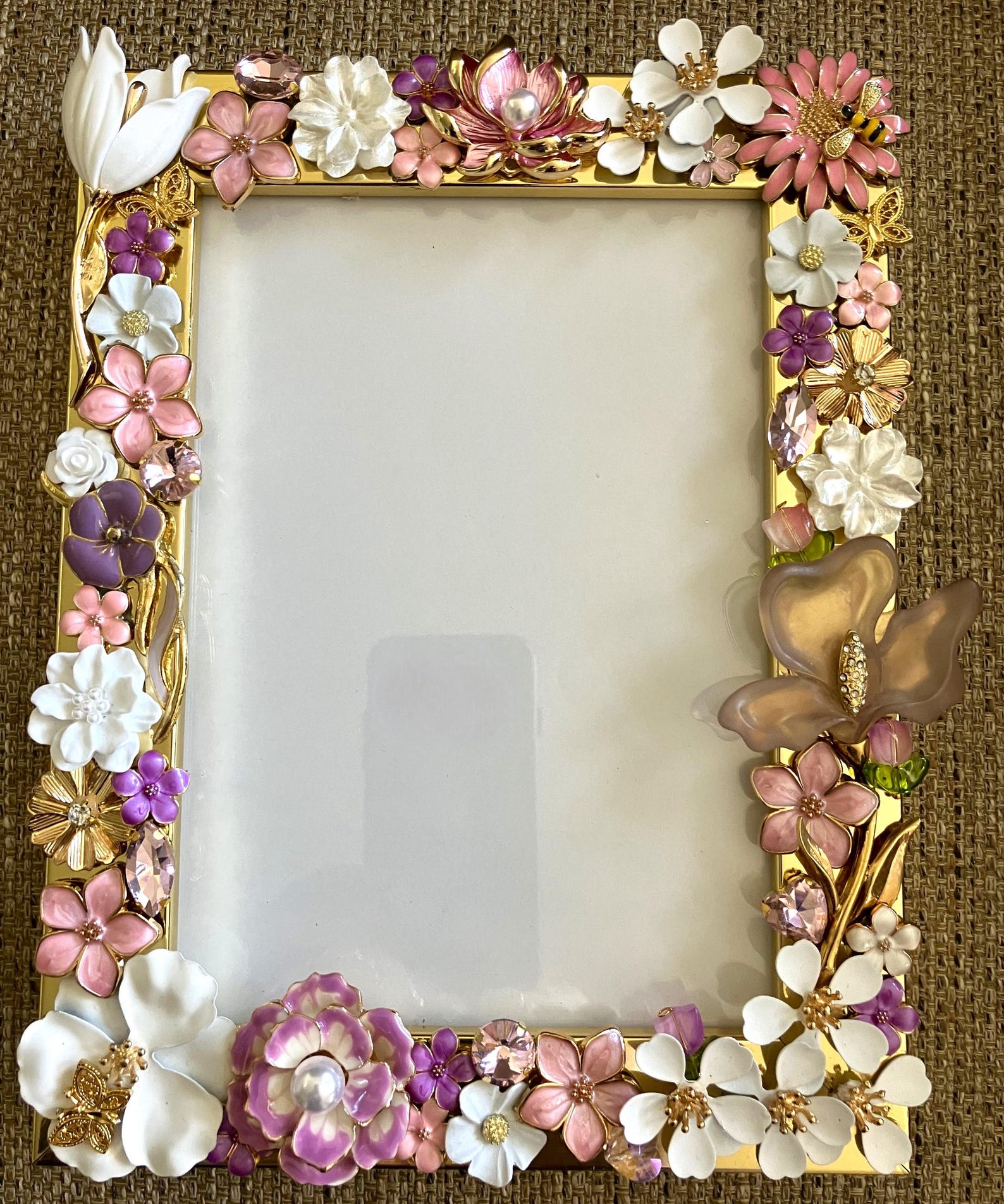 Jewelry Decorated Frame, Pastel Flowers, 6x8 - Etsy
