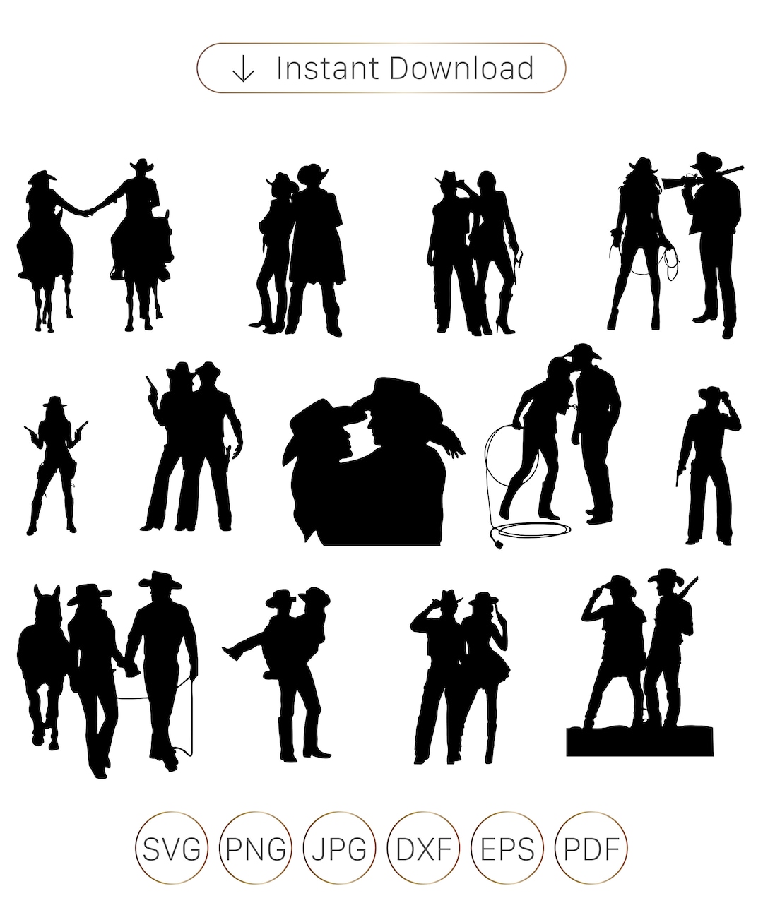 Cowboy Svg,cowboy Cowgirl Svg,cowboy Silhouette,couple Svg,western Svg ...