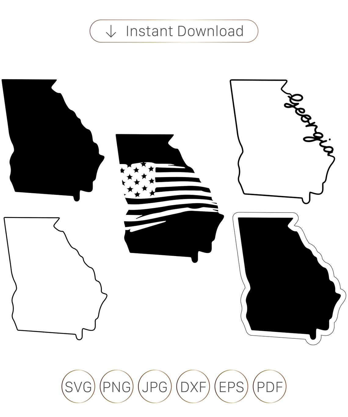 Georgia SVG, Georgia State SVG, Georgia Silhouette, Georgia State ...