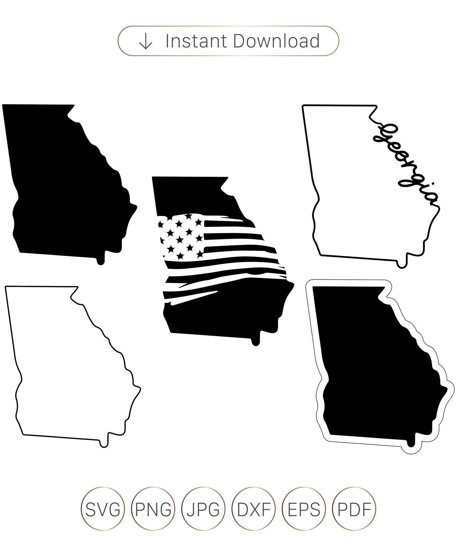 Georgia SVG Georgia State SVG Georgia Silhouette Georgia - Etsy