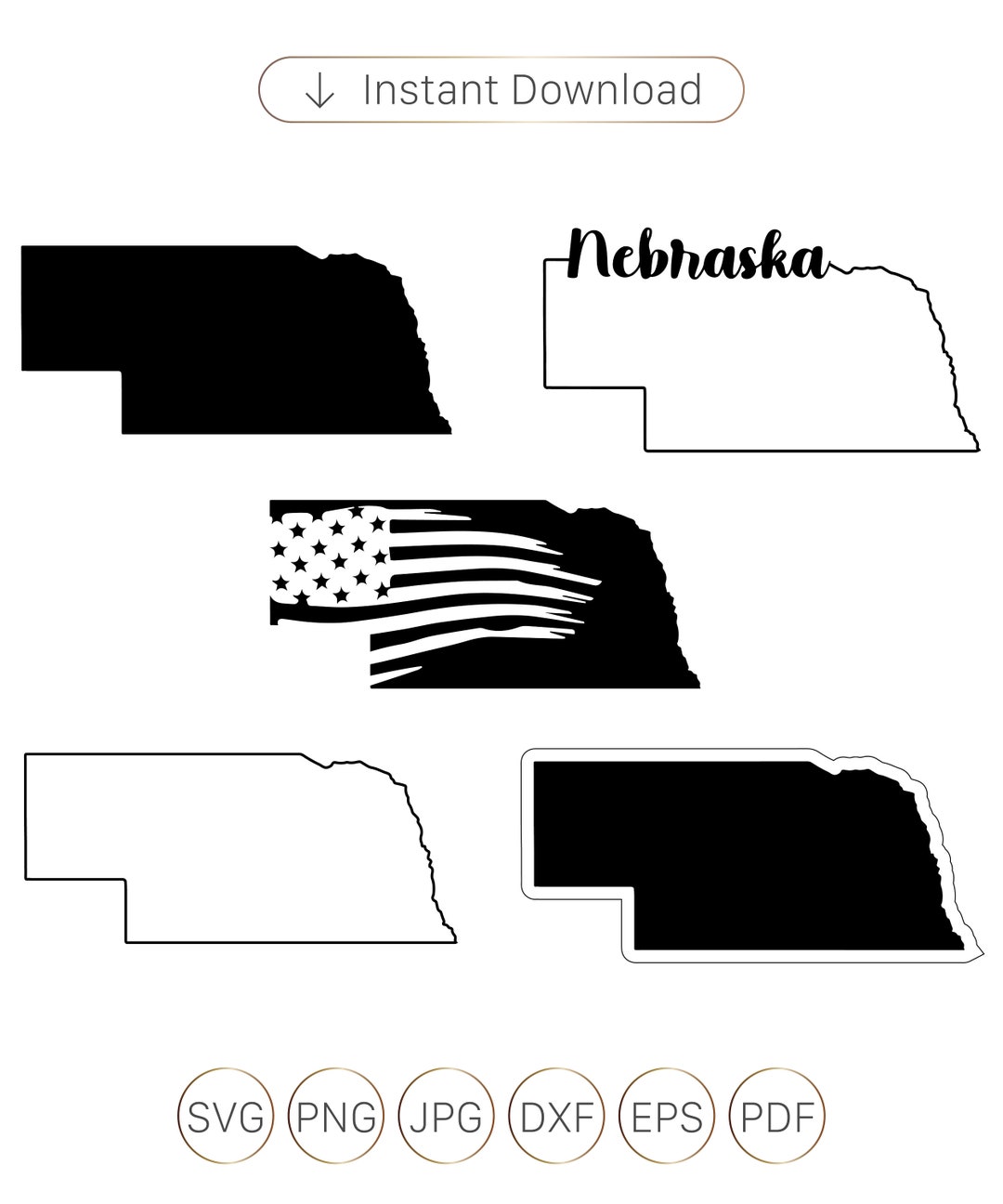 Nebraska SVG, Nebraska State SVG, Nebraska Silhouette, Nebraska State ...