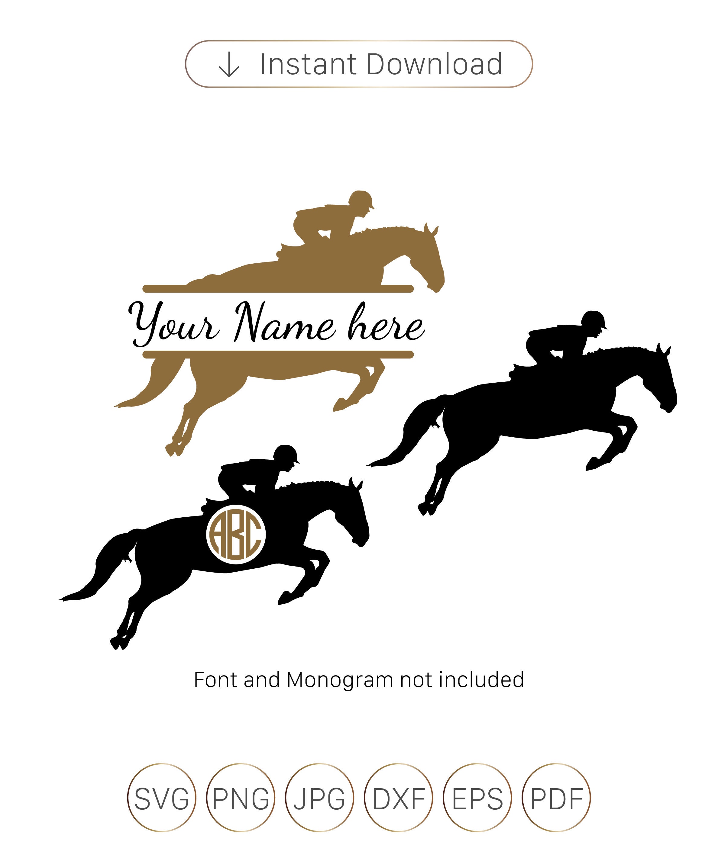 Equestrian SVG, Jumping Horse SVG, Horse Show Clipart, Horse Silhouette ...