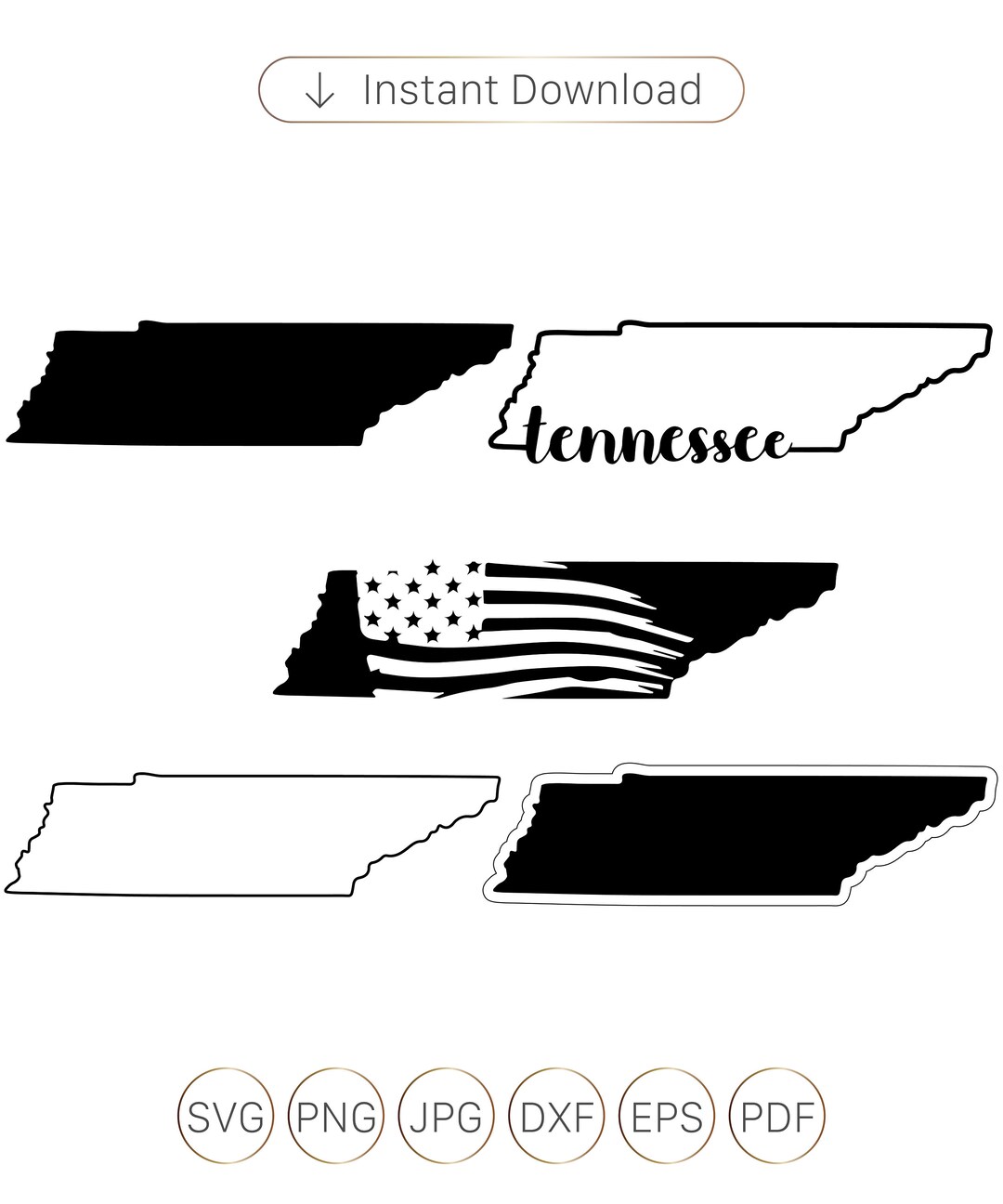 Tennessee SVG, Tennessee State SVG, Tennessee Silhouette, Tennessee ...