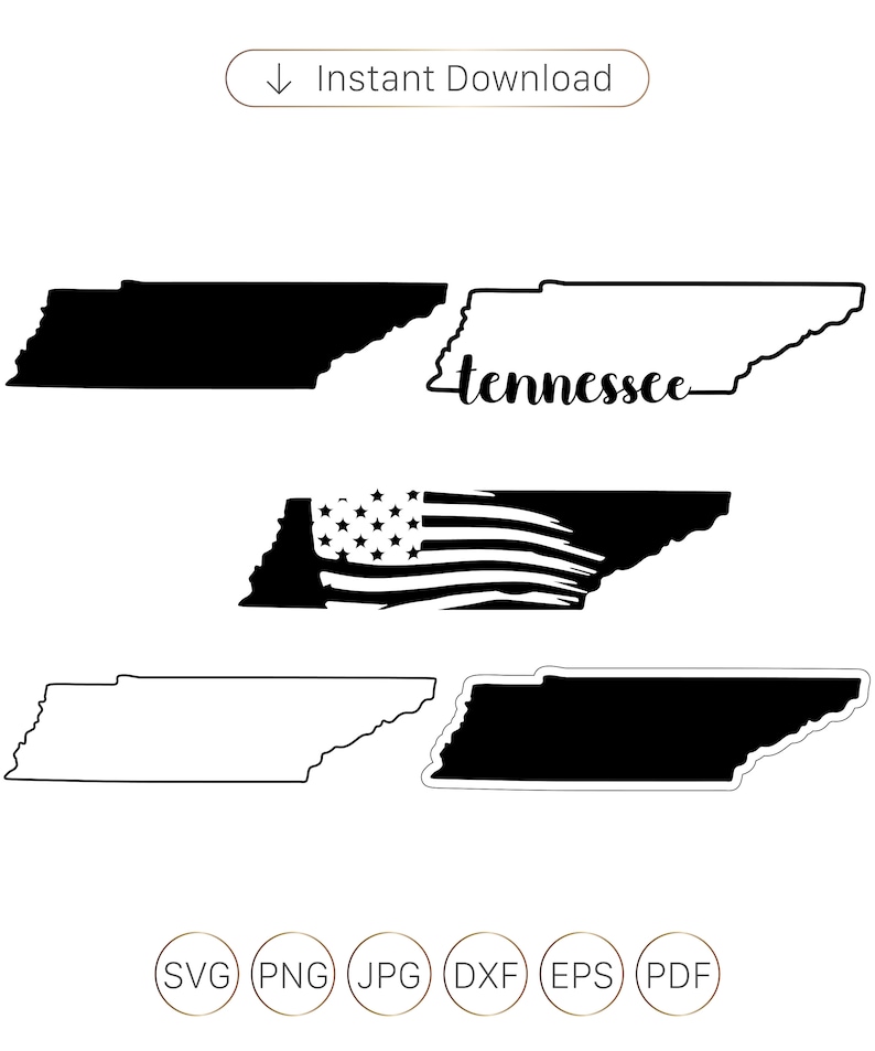 Tennessee SVG Tennessee State SVG Tennessee Silhouette - Etsy