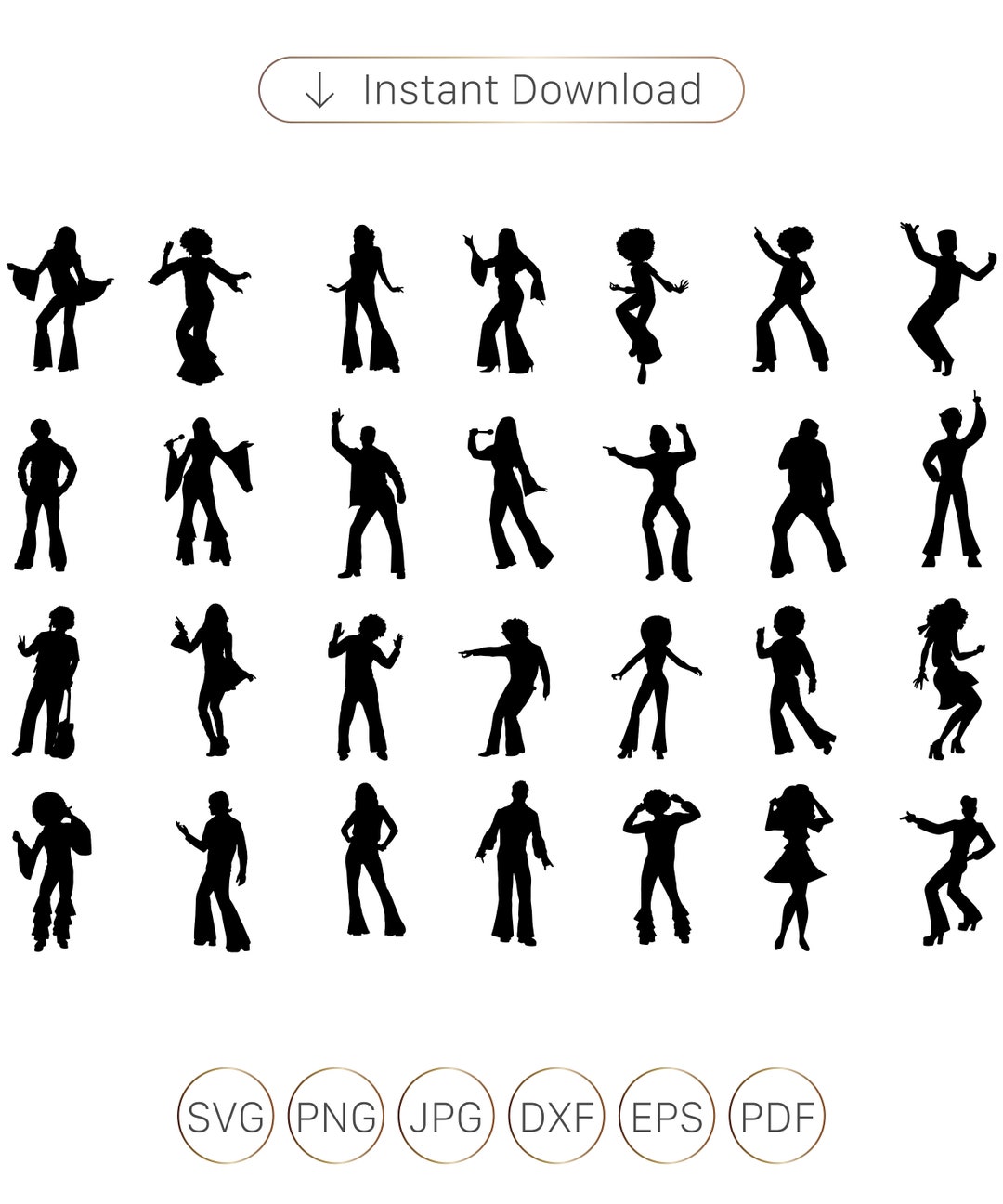 Disco Dancing Silhouette SVG, Disco Dancing SVG, Disco Dancing Vector ...