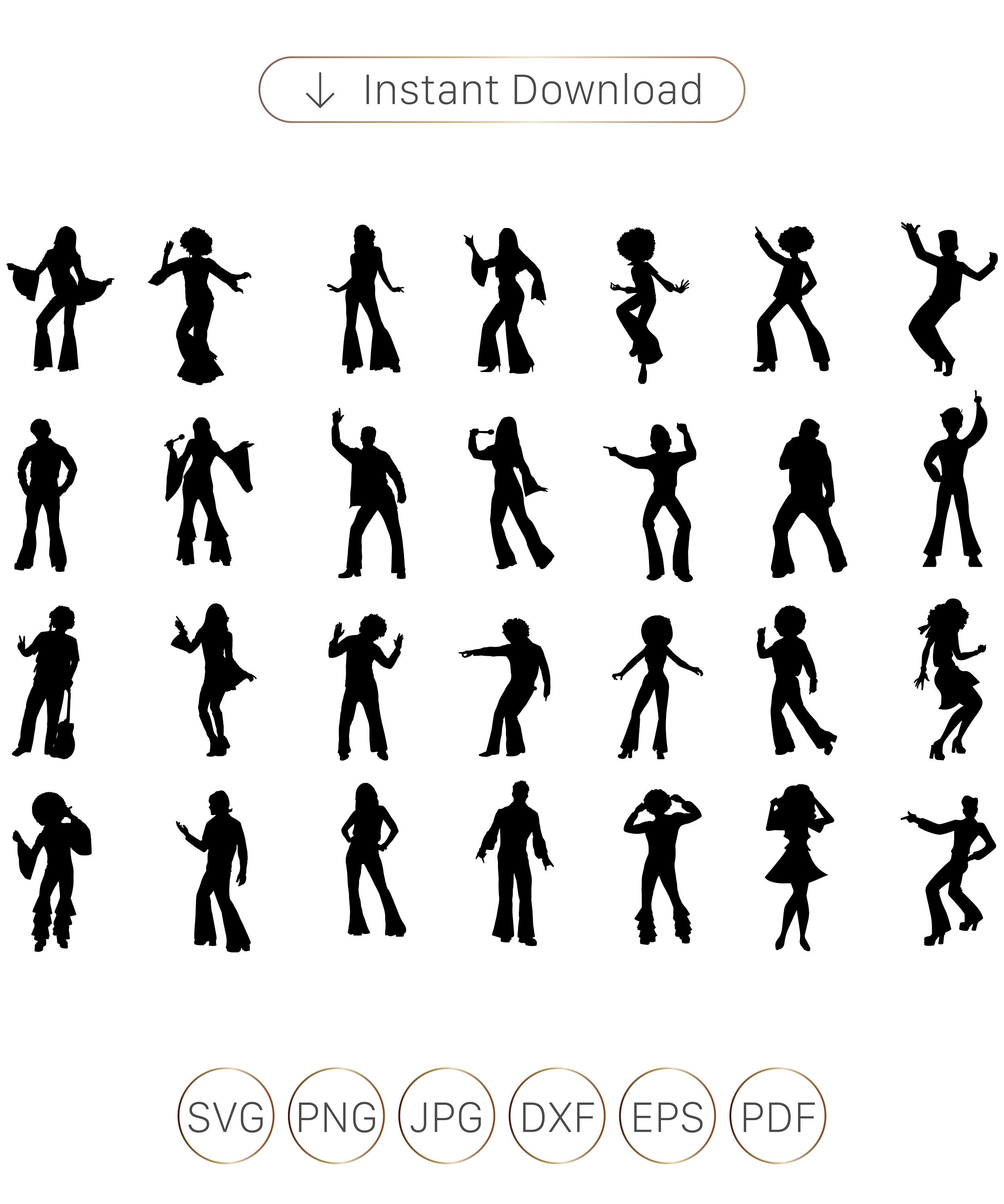 Disco Dancing Silhouette SVG, Disco Dancing SVG, Disco Dancing Vector ...