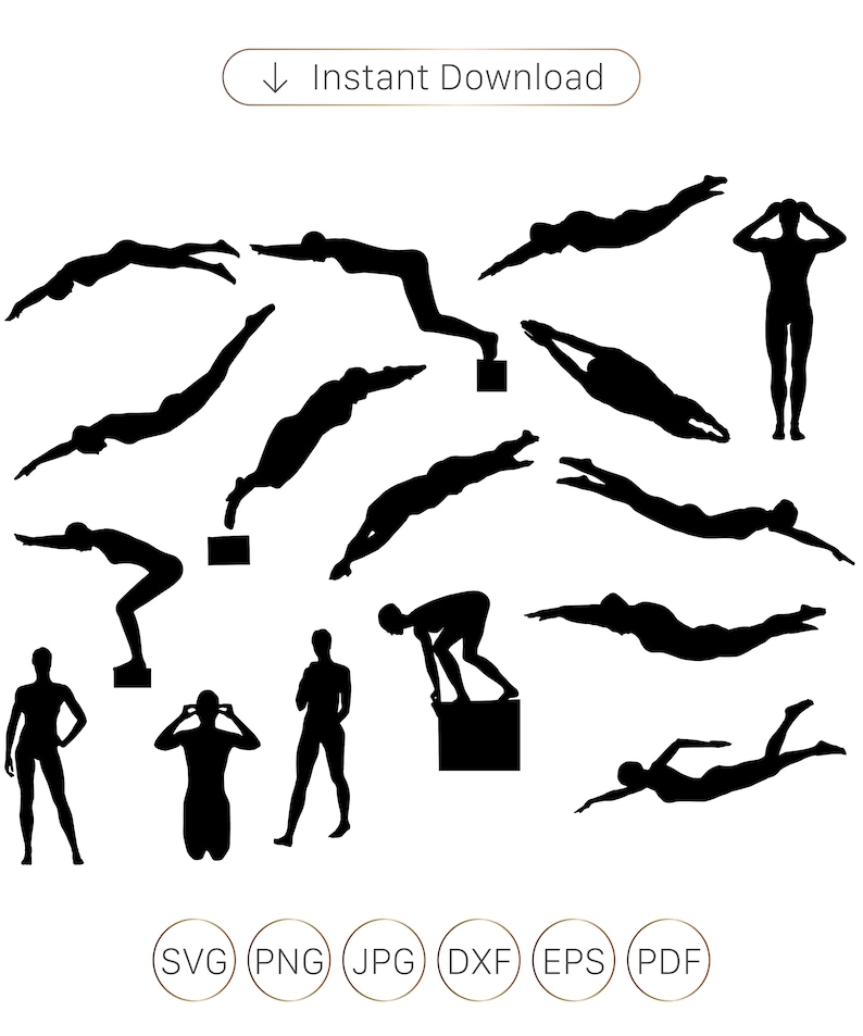 Swimmer SVG, Female Swimmer SVG, Swimming SVG, Female Swimmers ...