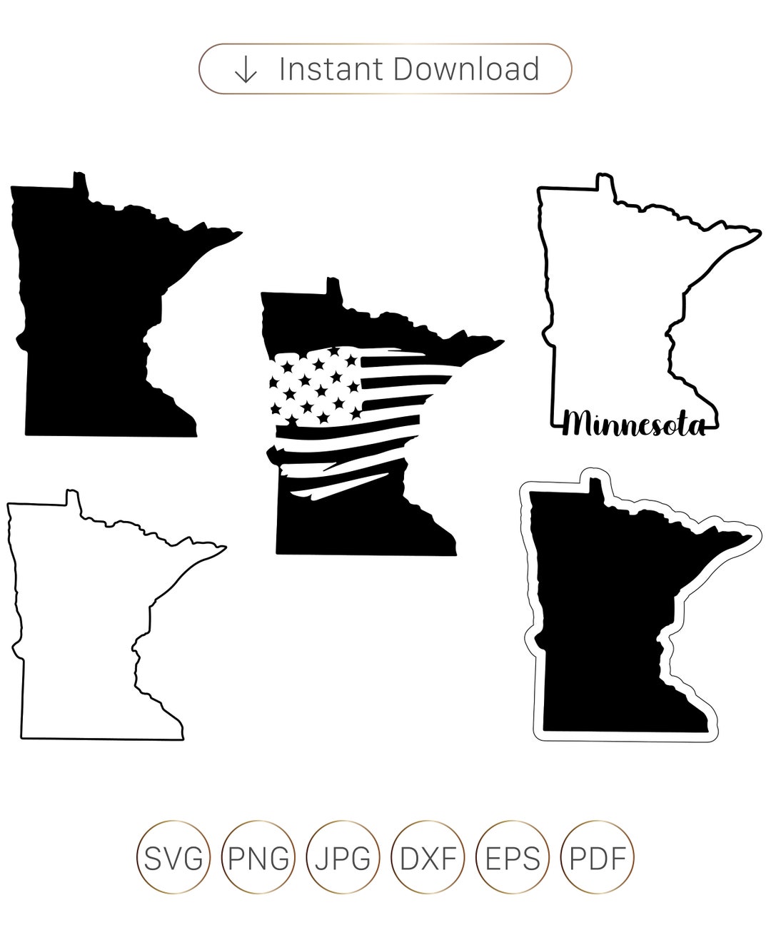 Minnesota SVG, Minnesota State Svg,minnesota Silhouette,minnesota State ...