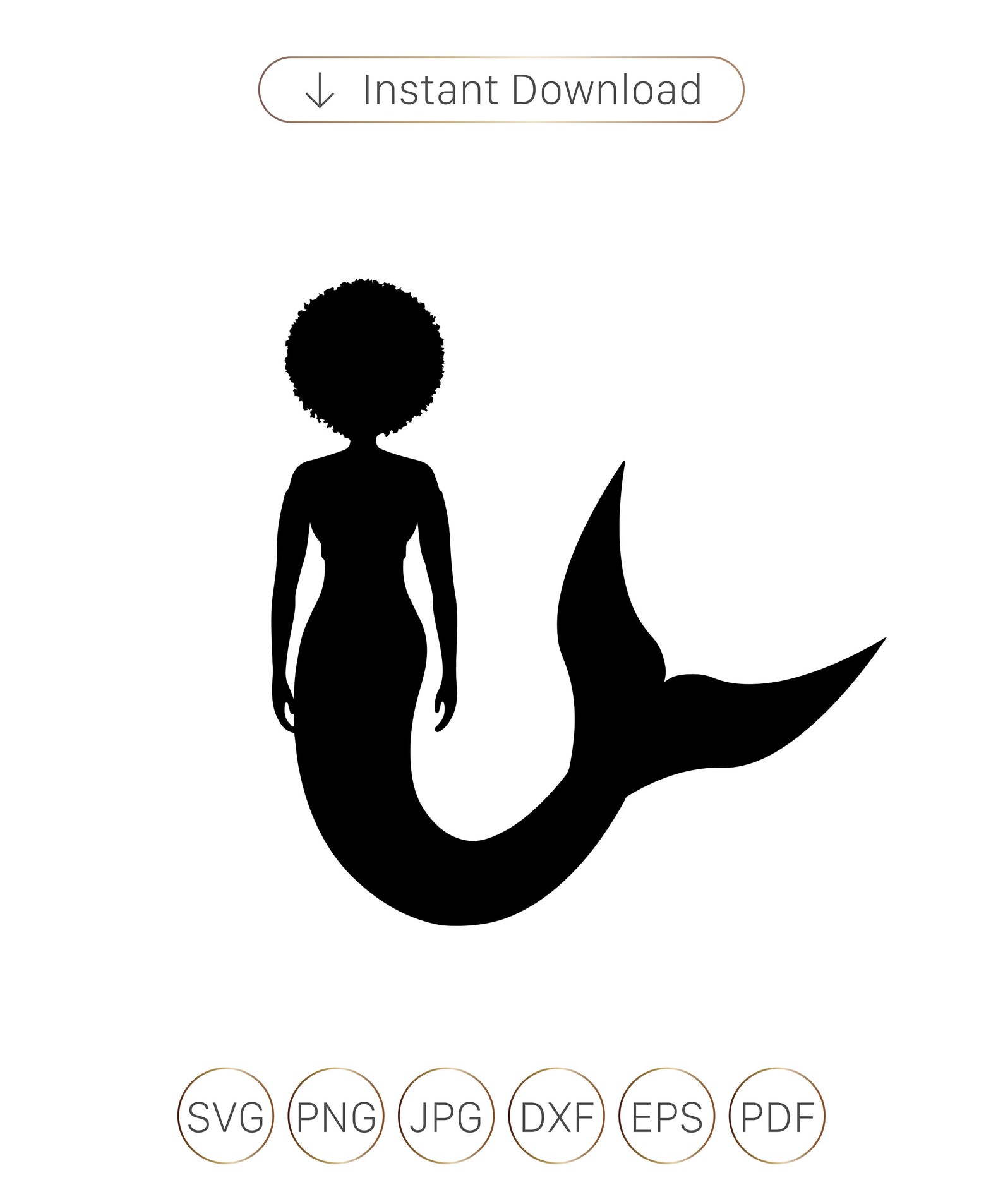 Mermaid Svgmermaid Afro Svgblack Mermaid Svg Hair Puffs - Etsy