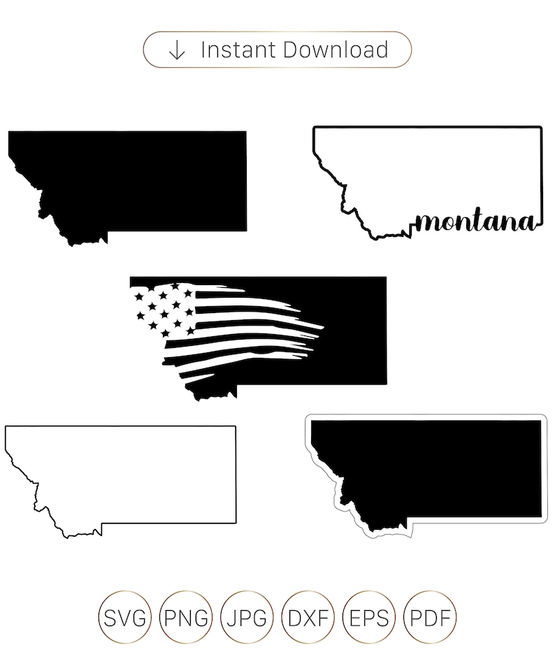 Montana SVG, Montana State SVG, Montana Silhouette, Montana State ...