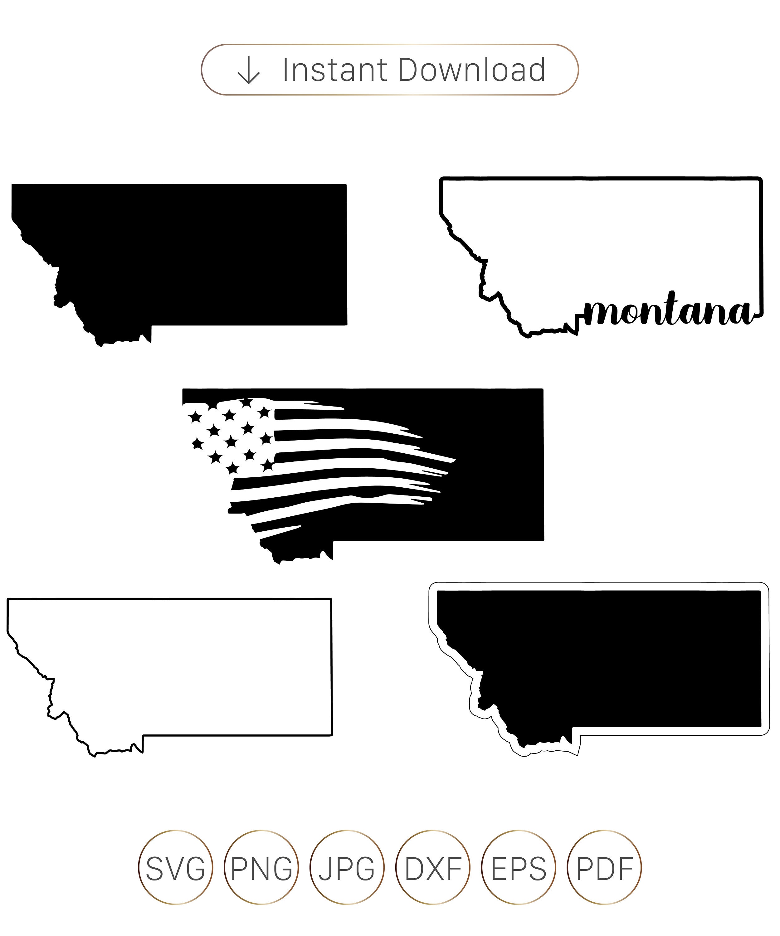 Montana SVG, Montana State SVG, Montana Silhouette, Montana State ...