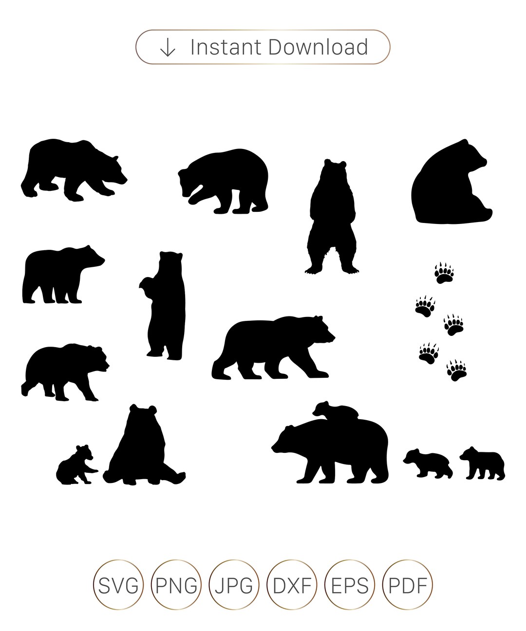 Bear Svg,bear Silhouette,mama Bear Svg,bear Cricut,bear Cutfile,bear ...