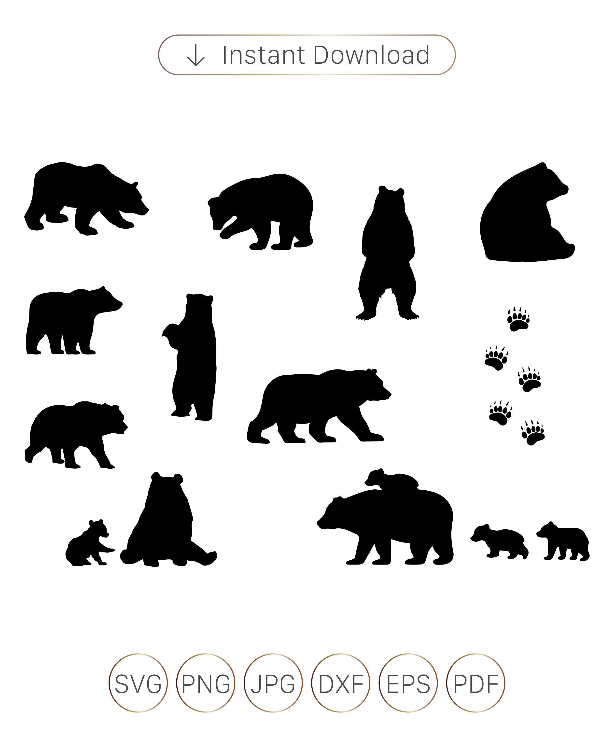 Oso SVG Silueta del oso Mama Bear SVG Bear cricut Bear - Etsy México
