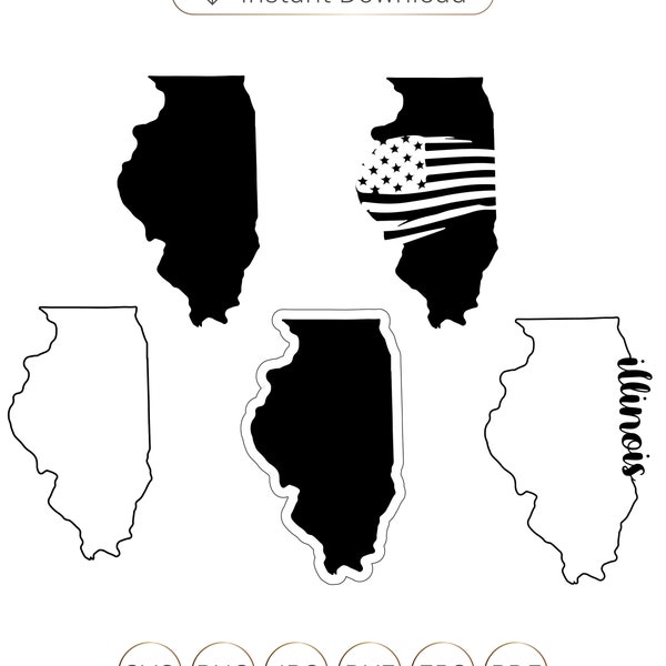 Illinois Outline Svg - Etsy
