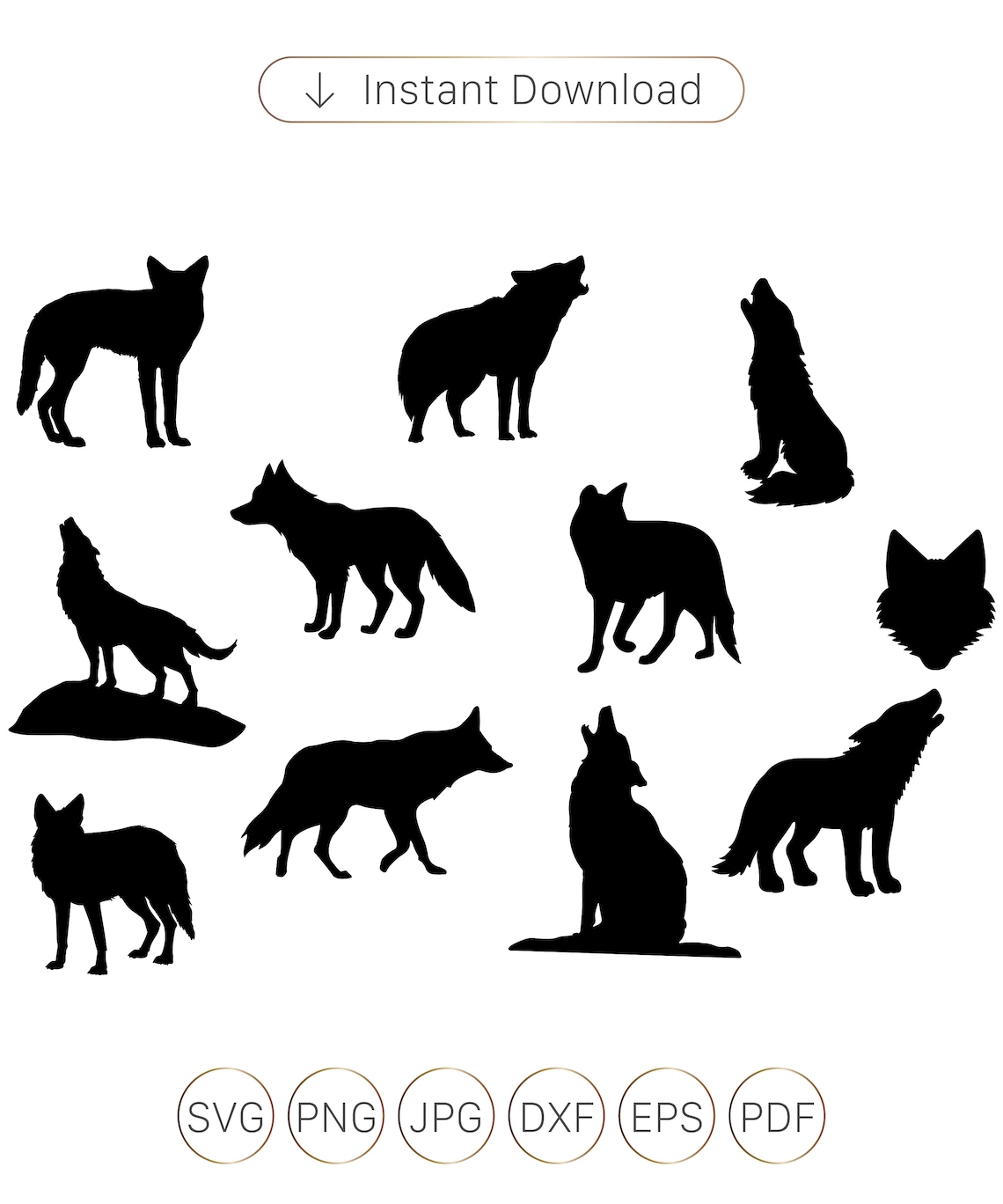 Coyote SVG Coyote Silhouettes Coyote Dxf Coyote Vector Svg - Etsy