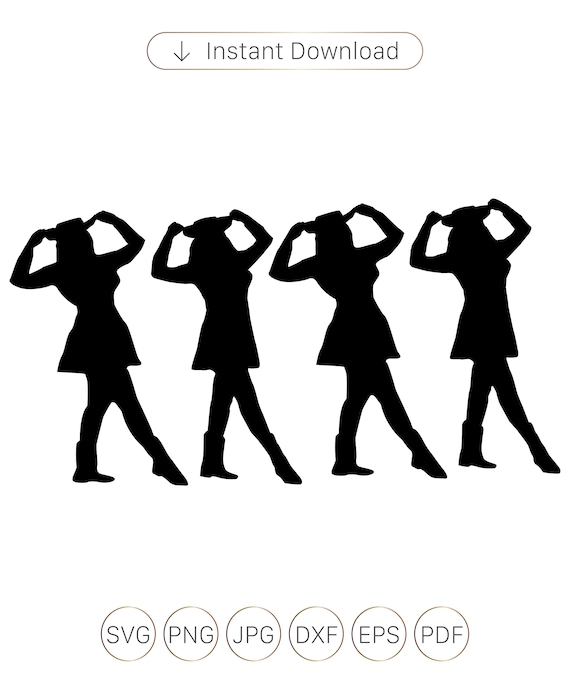 Drill Dance Team Silhouettes Svgpngepsdxf Drill Dance Team Etsy