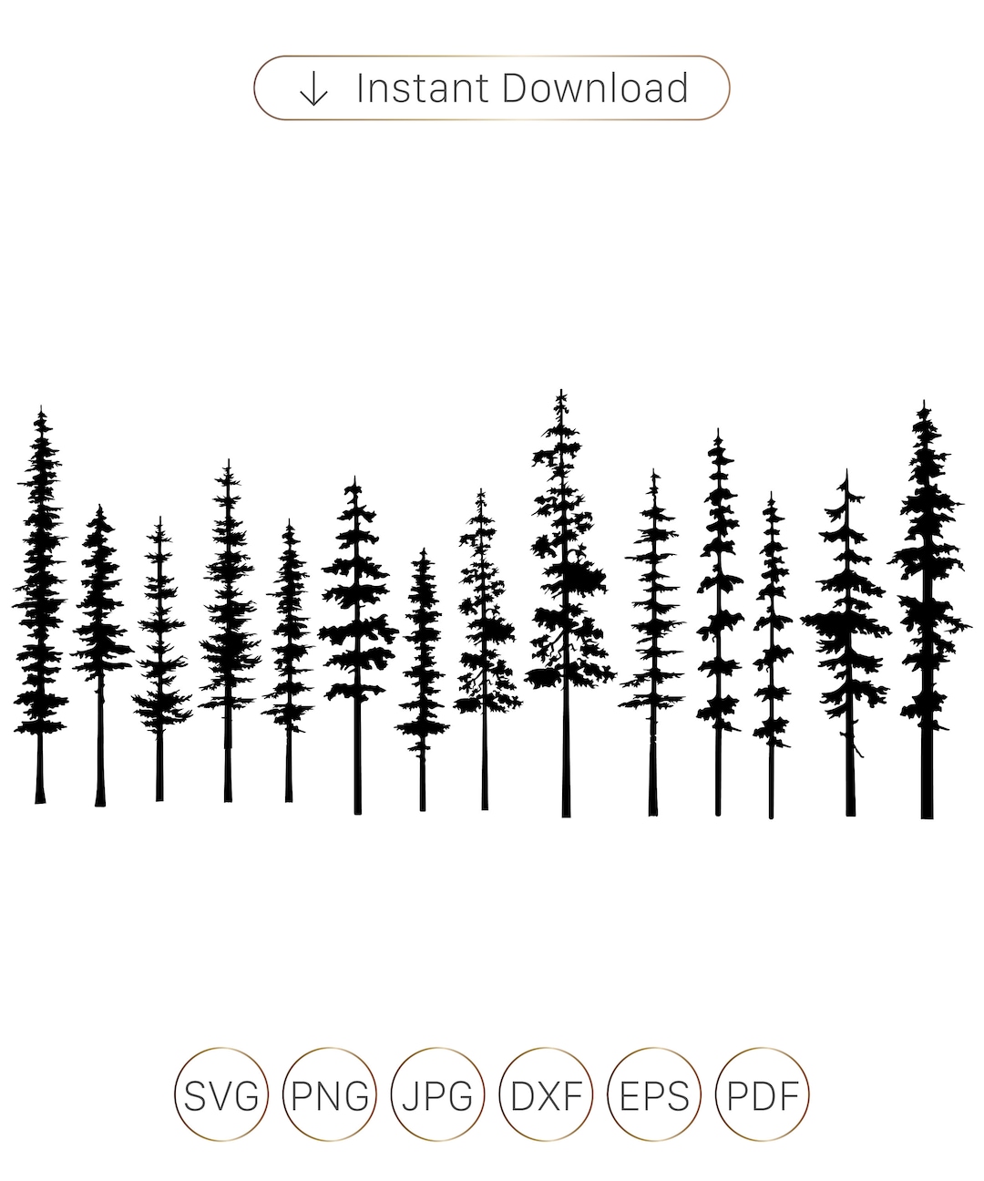 Tree Silhouette Svg,pine Tree Svg,pine Tree Silhouette,evergreen Tree ...