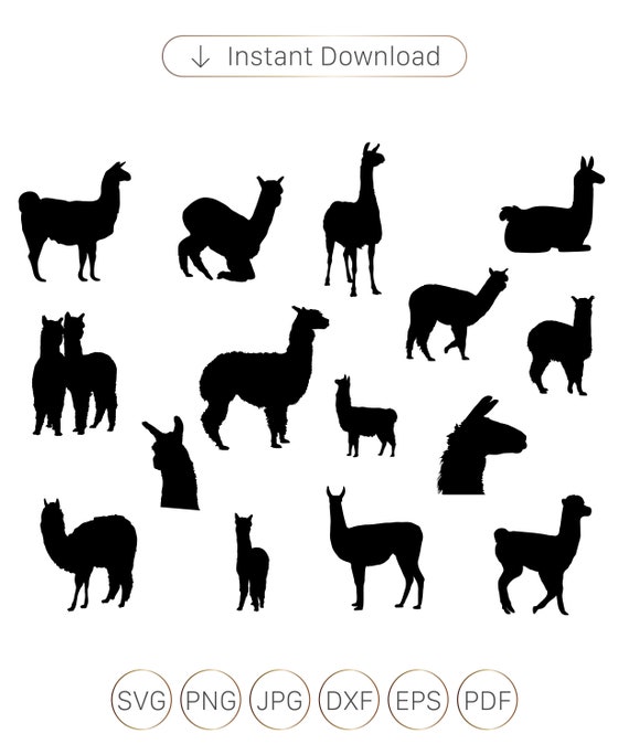 Llama Svg Llama Silhouette Alpaca Svg Llama Vector Llama - Etsy