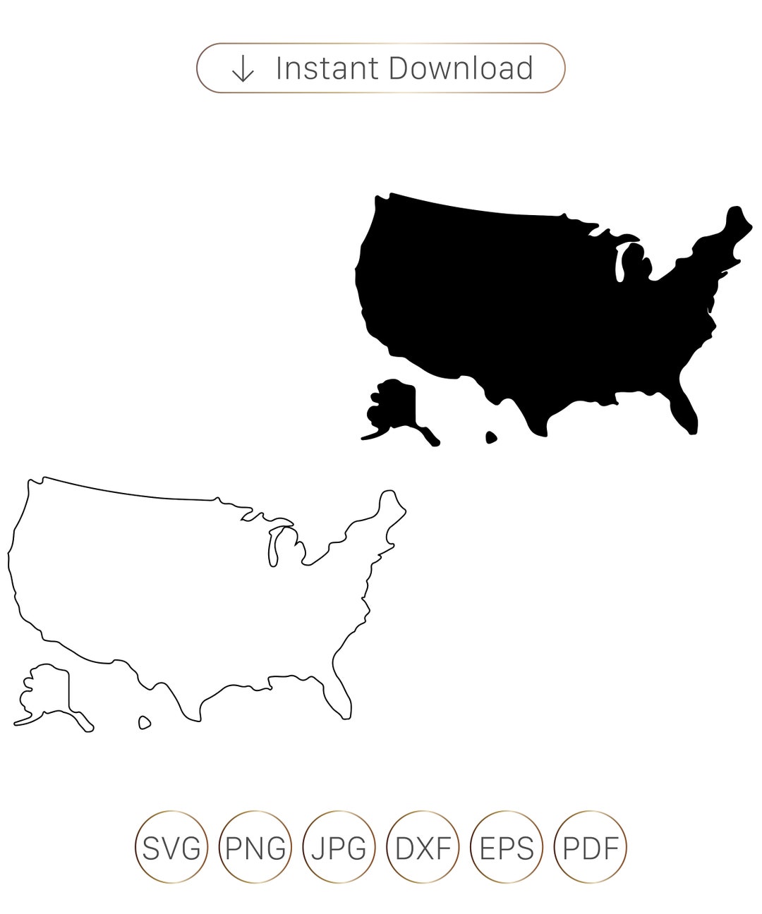 USA Map Svg, US Map Outline Svg, US Map Silhouette, United States Svg ...
