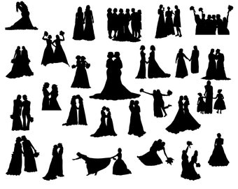 Same Sex Marriage Silhouettes Vector File,lesbian Couple Svg - Etsy
