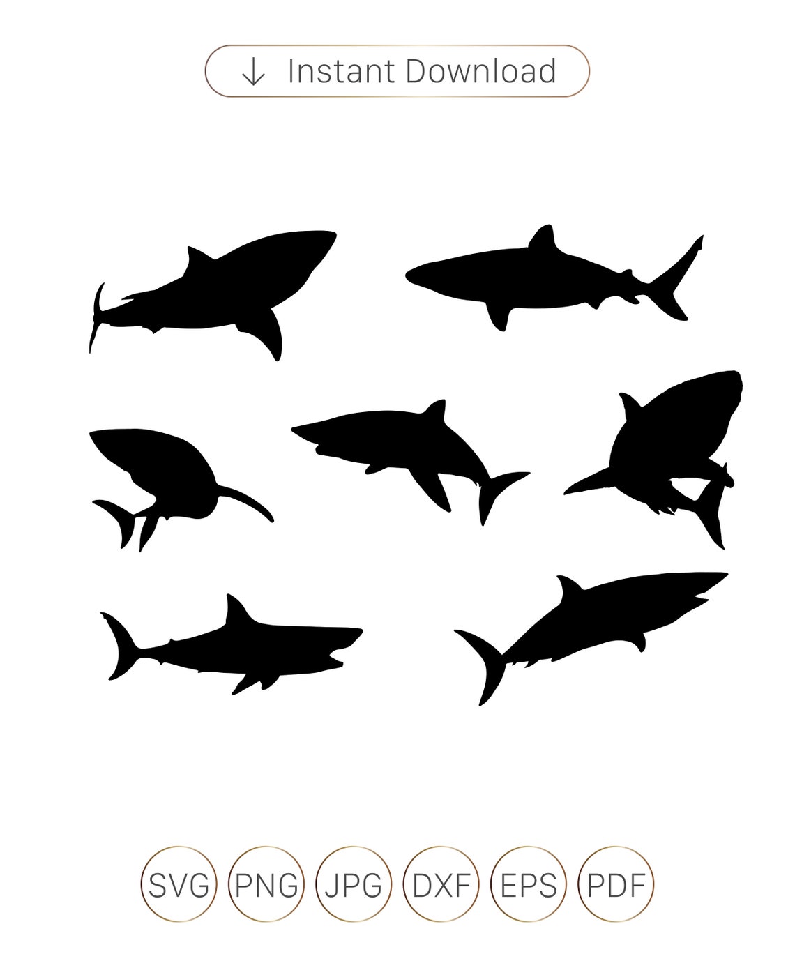 Shark Fishing Svgshark Fish Svgshark Svghunting Shark | Etsy