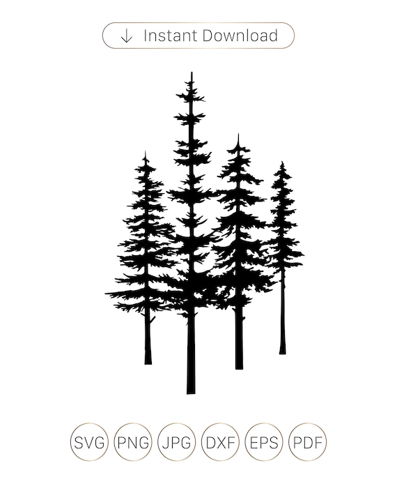 Silueta Del árbol Svg Árbol De Pino Svg Silueta Del árbol De Etsy México