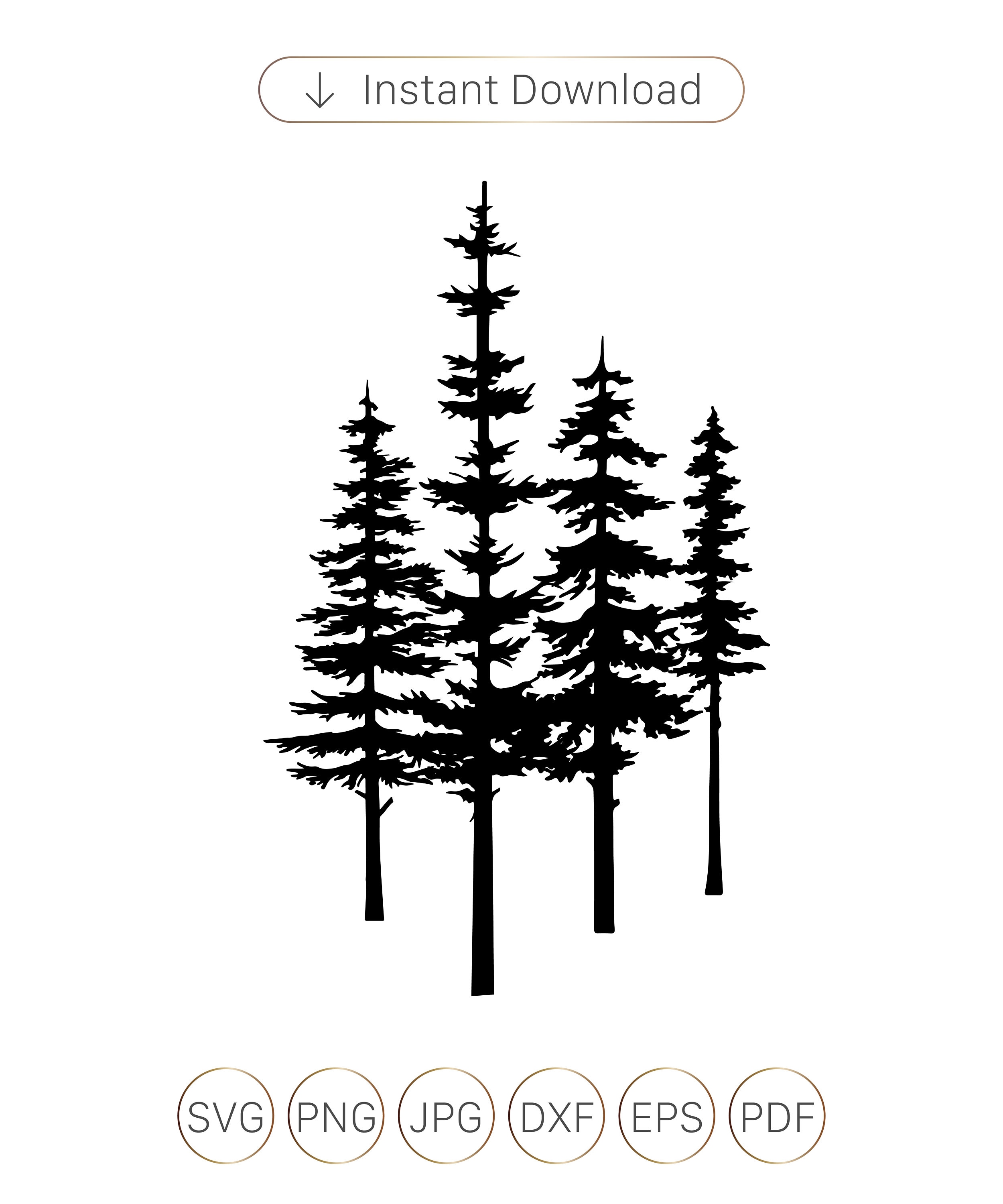 Tree Silhouette Svgpine Tree Svgpine Tree - Etsy
