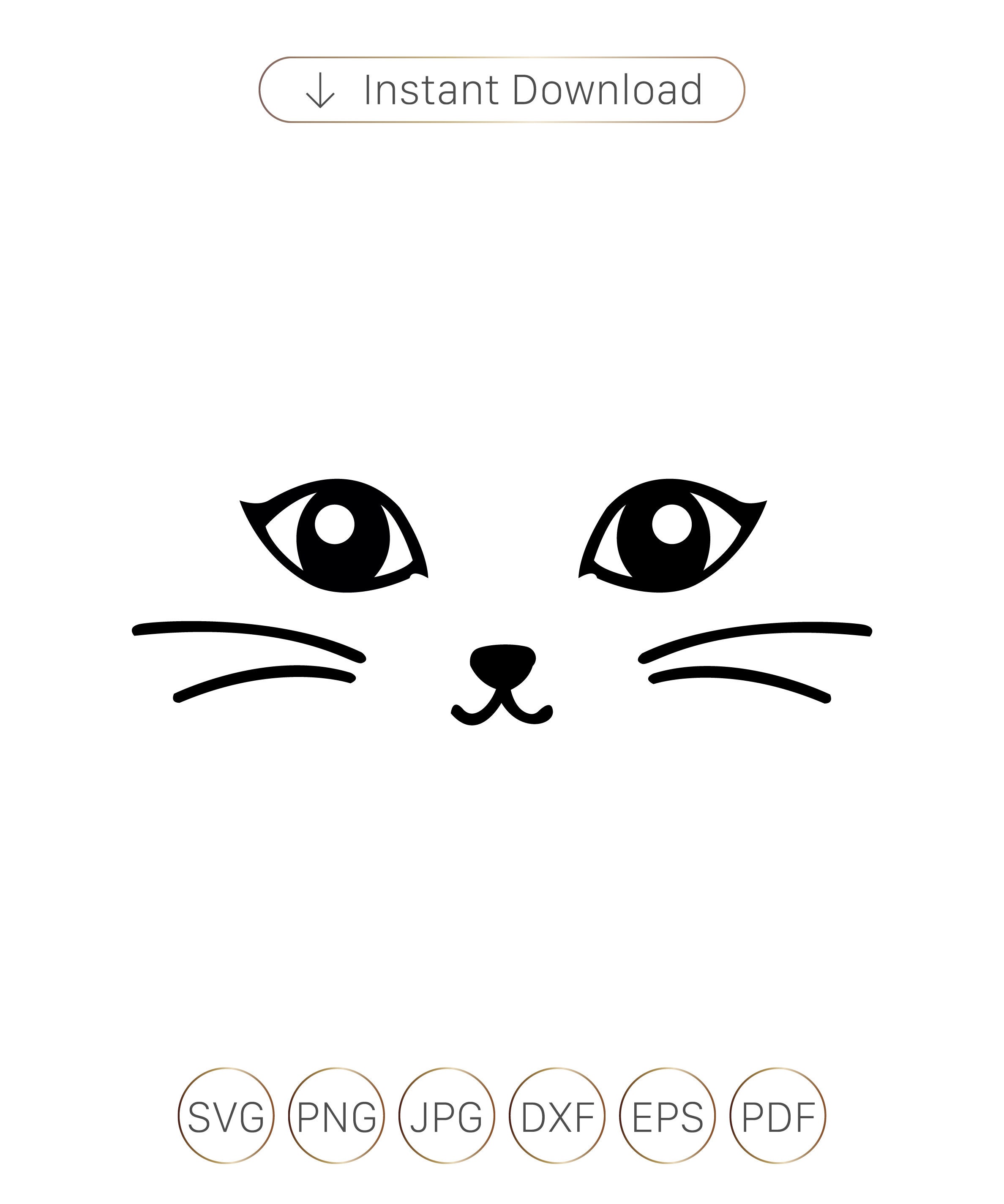 Visage de chat SVG DXF Yeux de chat svg dxf Fichier pour | Etsy