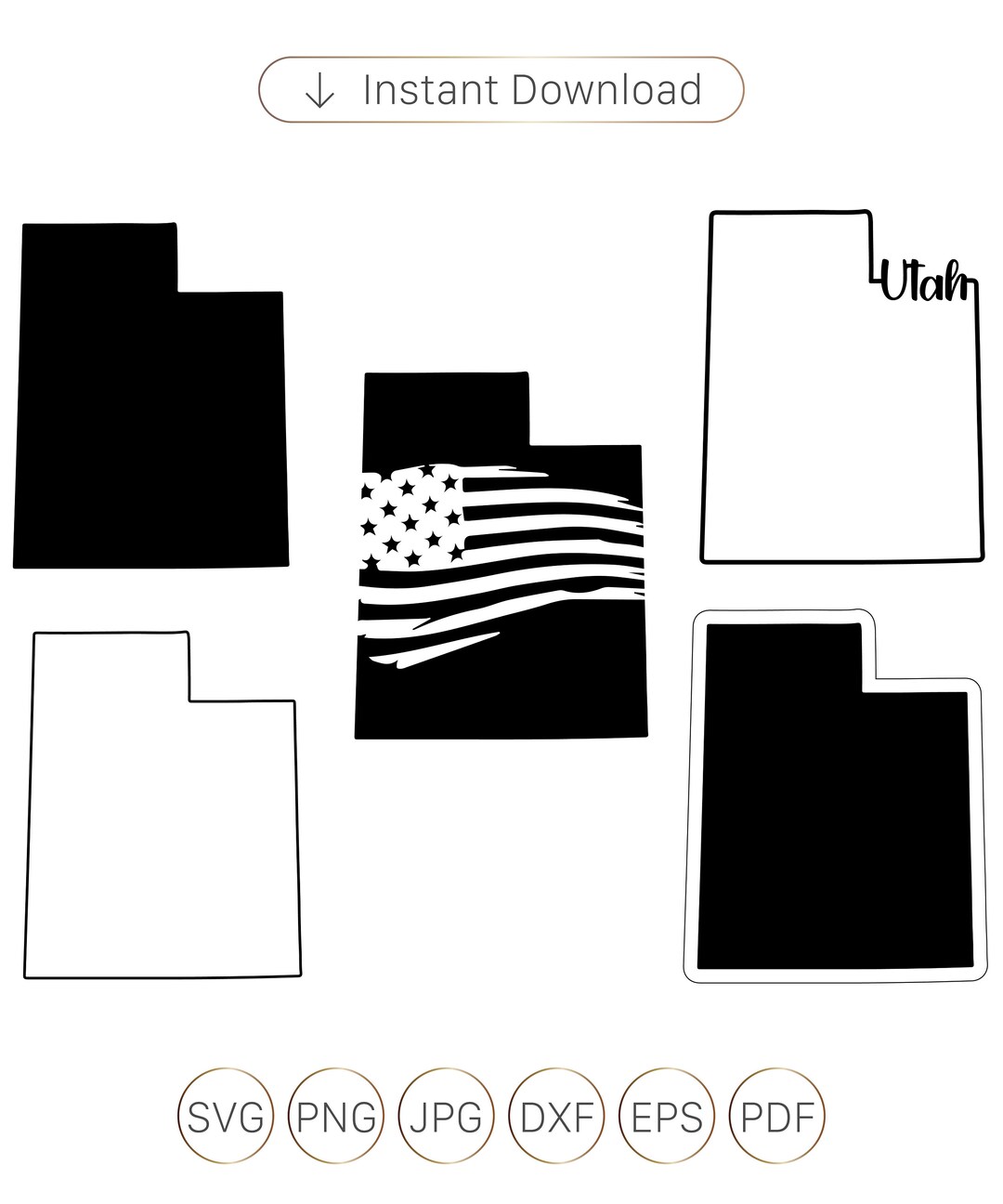 Utah SVG, Utah State SVG, Utah Silhouette, Utah State Silhouette, Utah ...