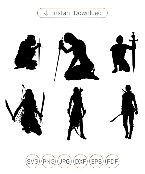 Warrior Woman Clipart Black