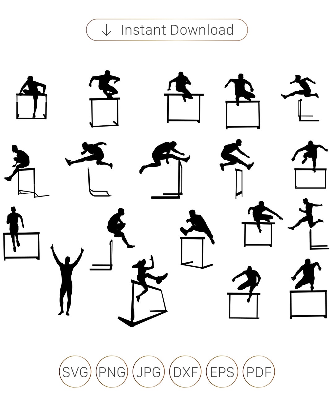 Hurdles SVG, Mens Hurdles SVG, Hurdles Silhouette, Track and Field SVG ...