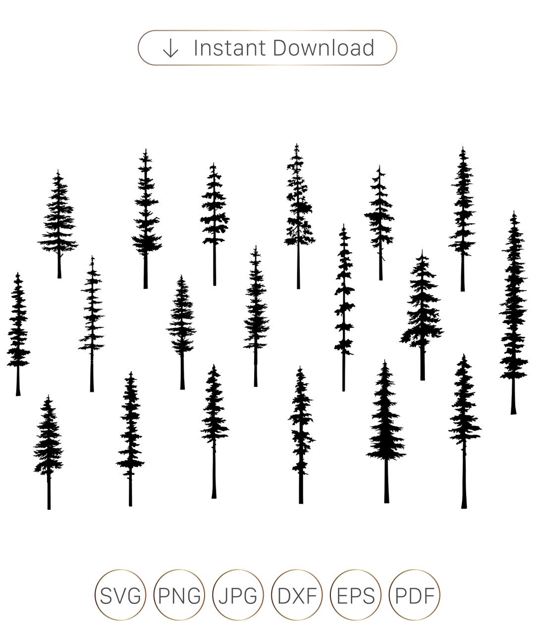 Tree Silhouette Svg,pine Tree Svg,pine Tree Silhouette,evergreen Tree ...