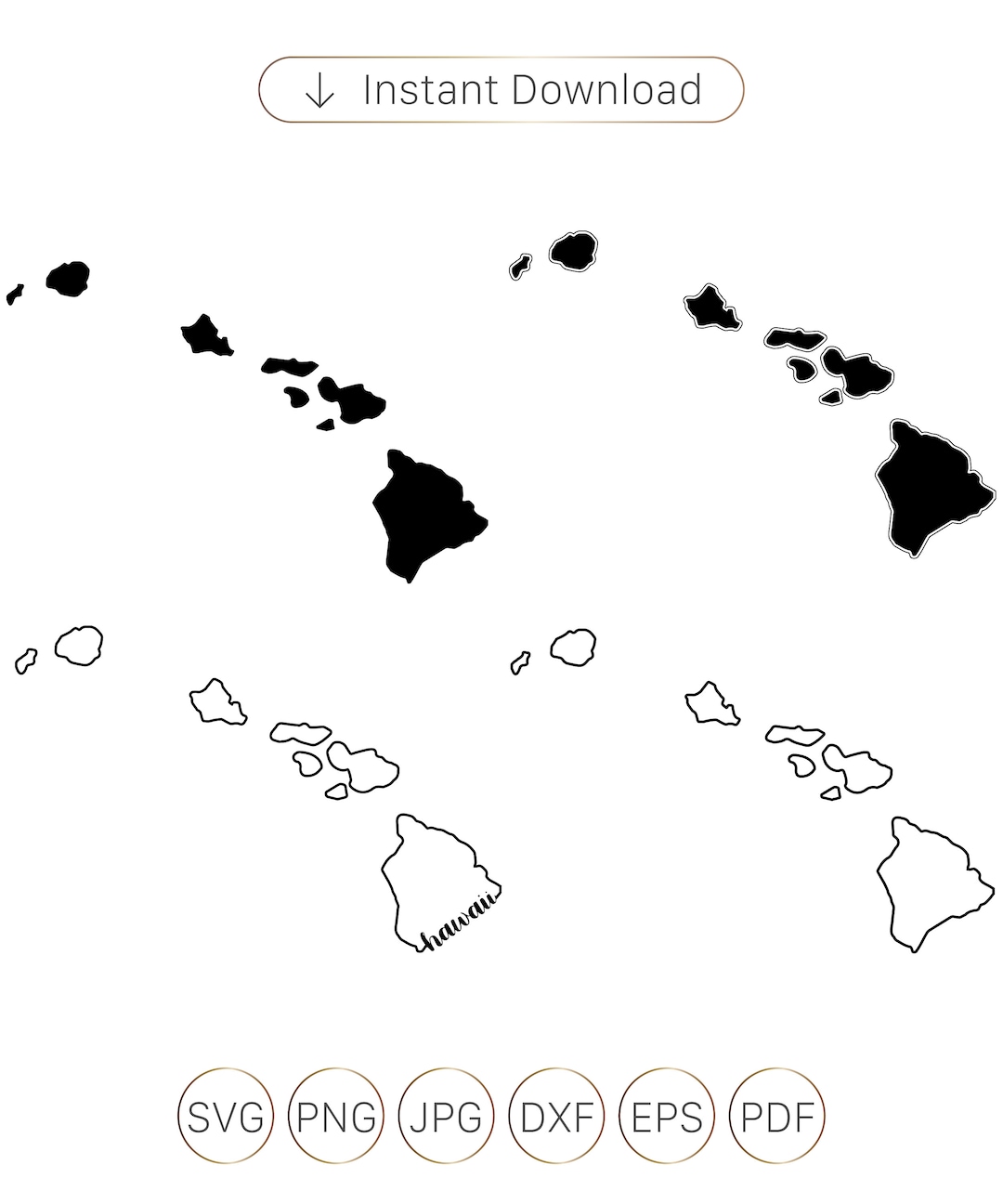 Hawaii SVG, Hawaii State SVG, Hawaii Silhouette, Hawaii State ...