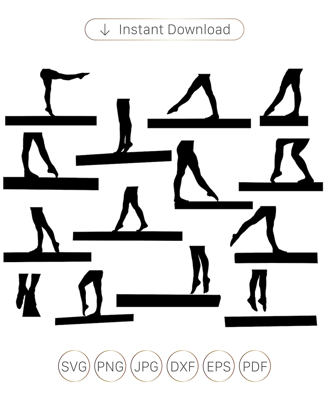 Gymnast SVG, Gymnastics SVG, Gymnastics Silhouette, Gymnastics Digital ...