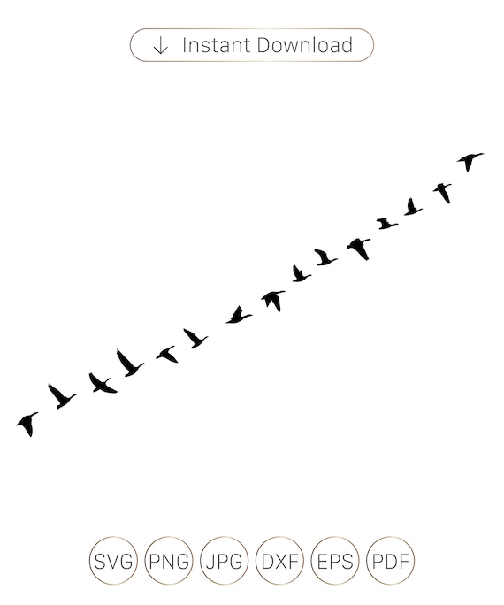 Birds SVG Flock of Birds Svg Birds Silhouette Flying Birds - Etsy