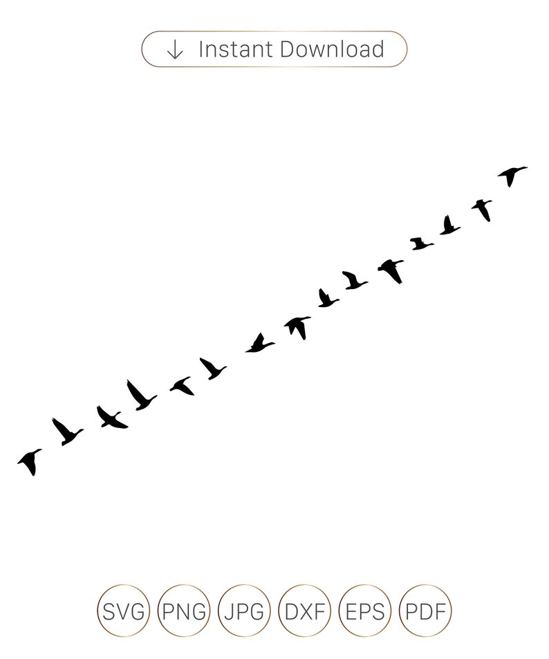 Birds SVG Flock of Birds Svg Birds Silhouette Flying Birds - Etsy