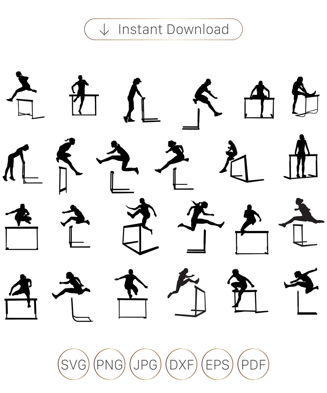 Hurdles SVG, Womens Hurdles SVG, Hurdles Silhouette, Track and Field ...