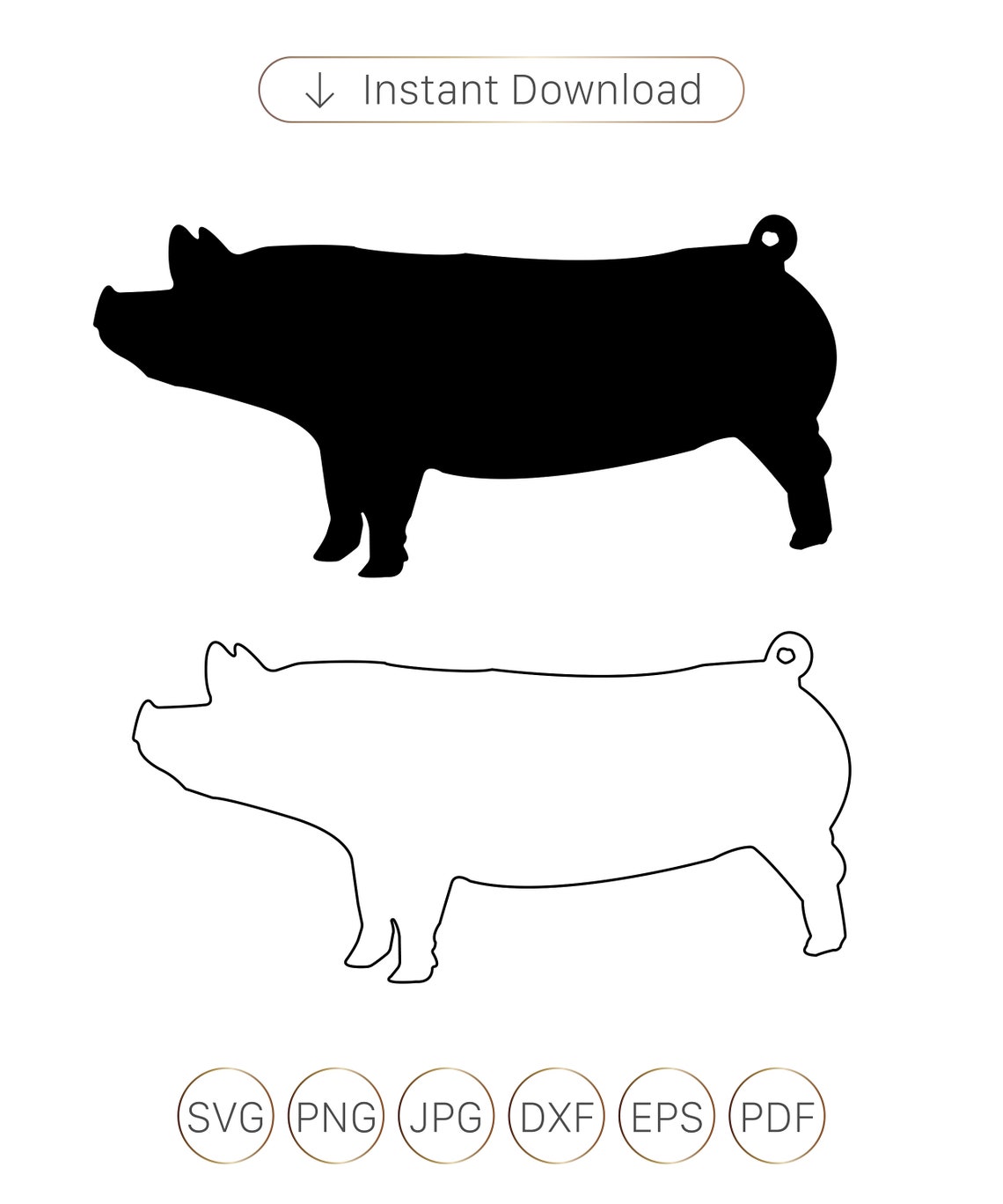 Pig Outline SVG Pig Svg Pig Silhouette Show Pig SVG Show - Etsy